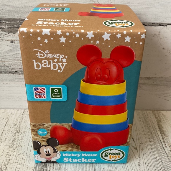 Toys | Disney Baby Green Toys Mickey Mouse Stacker New | Poshmark